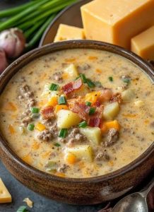 Slow Cooker cheesy burger flavored soup – Sweety Cake